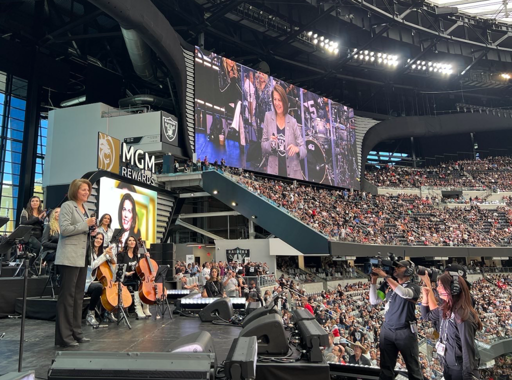 Cortez Masto Kicks Off Raiders Game in Las Vegas - Senator Catherine ...